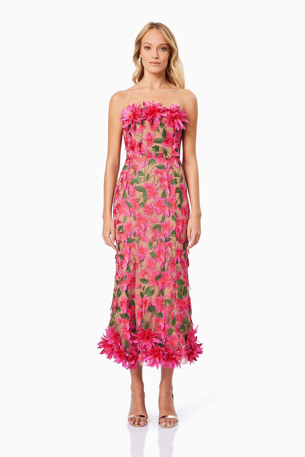 Elliatt Valentina Midi Dress - Pink Multi – Dress Hire AU