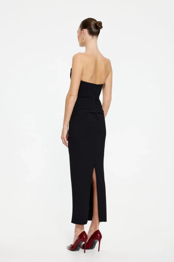 Effie Kats Astor Strapless Midi Dress - Black - Dress Hire AU