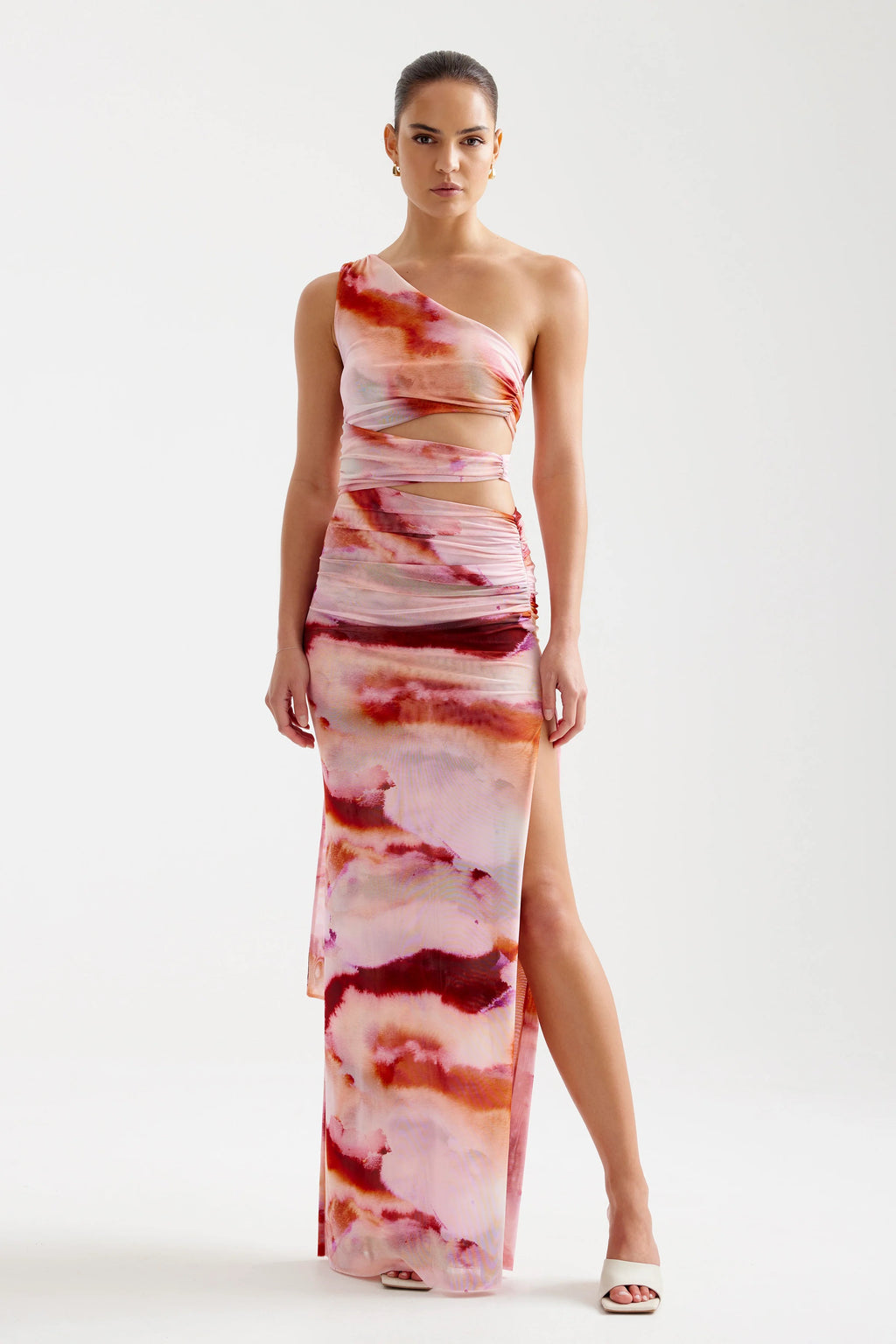 Lexi Nuri Dress - Pink Mineral Print – Dress Hire AU