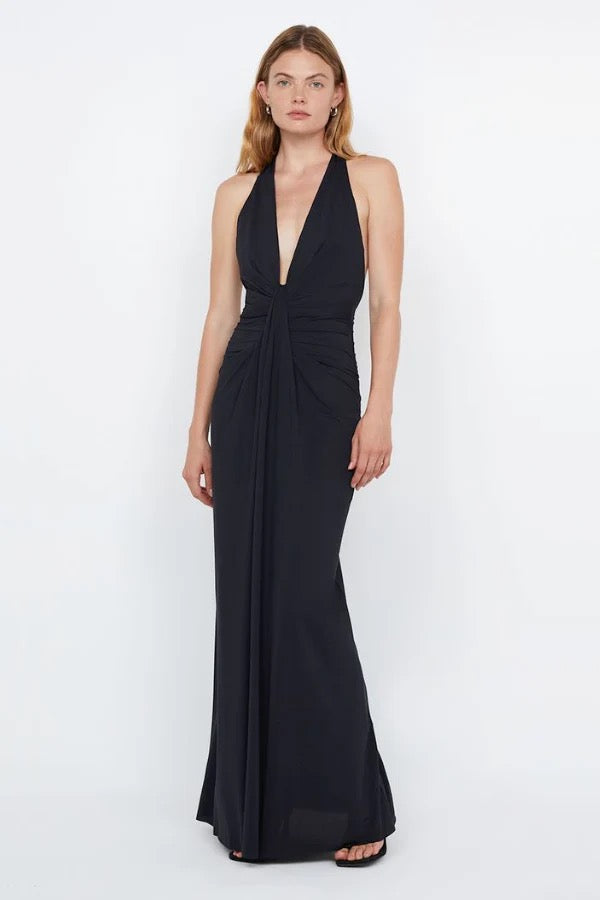 Bec & Bridge Tillie Drape Maxi Dress - Black – Dress Hire AU