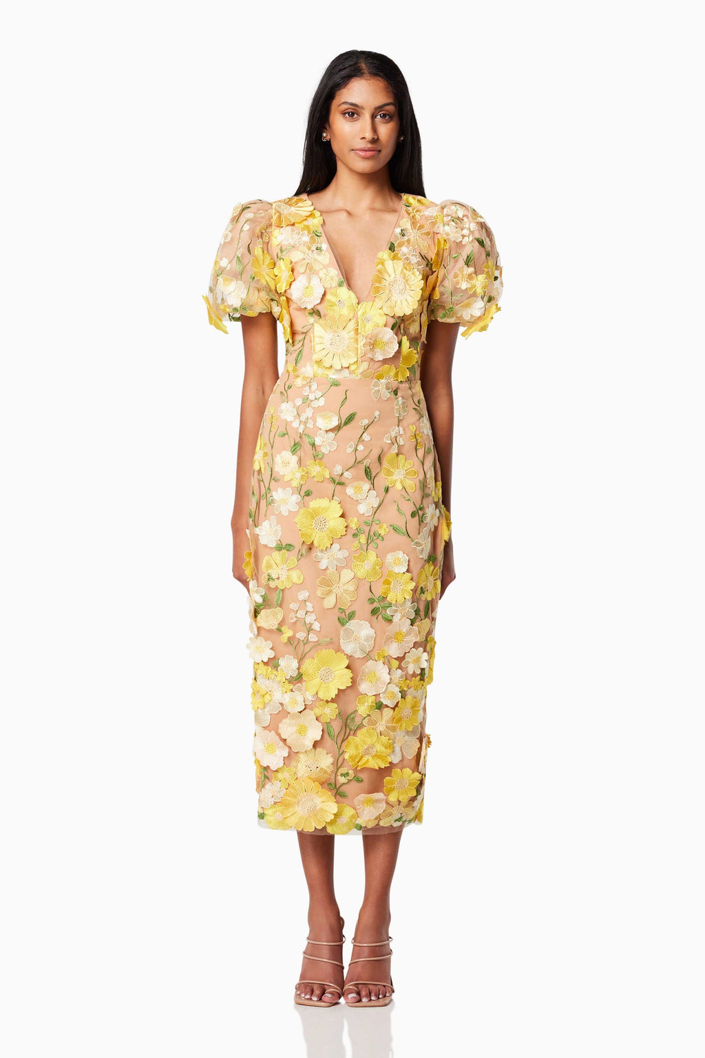Elliatt Indie Dress - Yellow Multi – Dress Hire AU